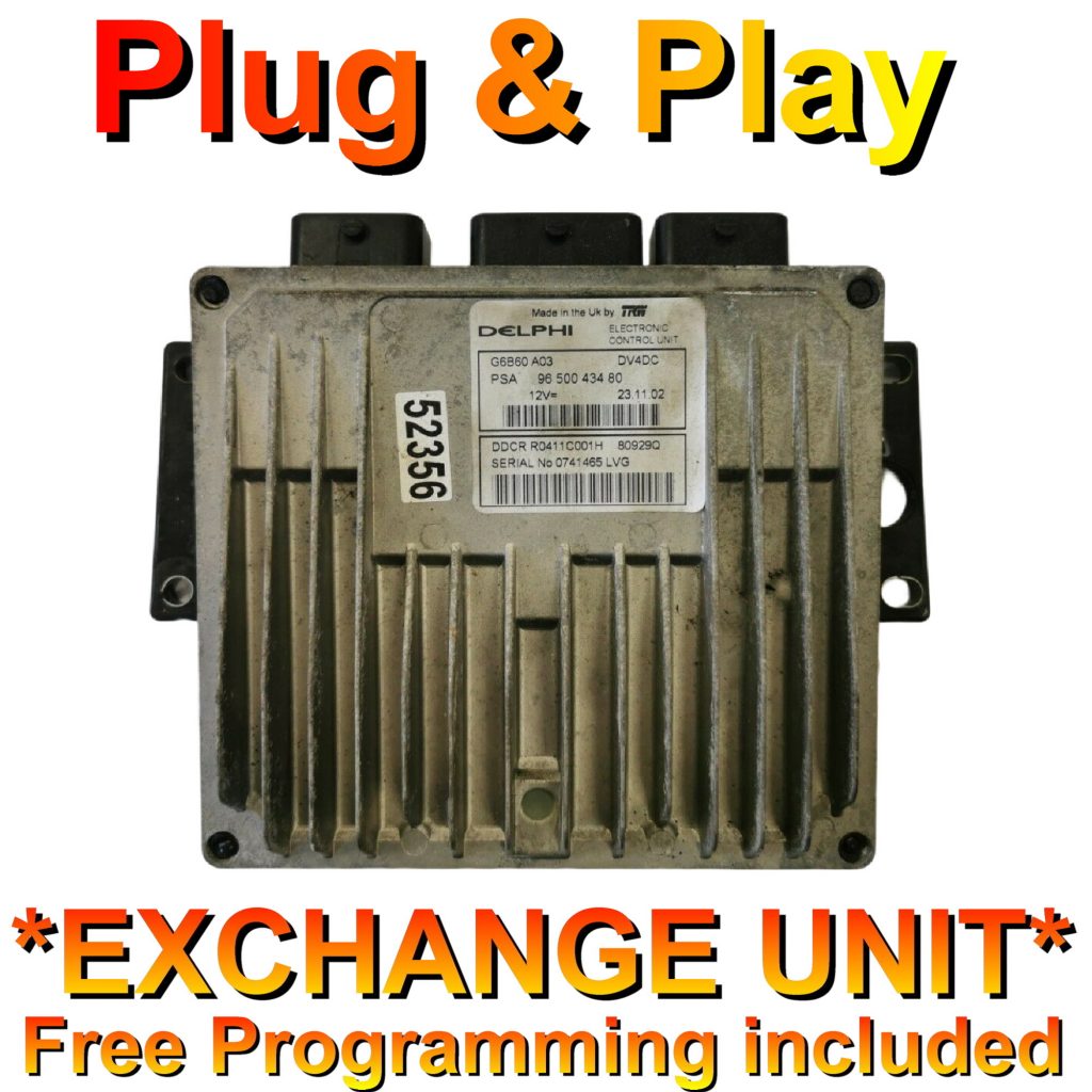 Citroen C3 ECU Delphi 9650043480 | R0411C001H | Plug+Play Exchange unit ...
