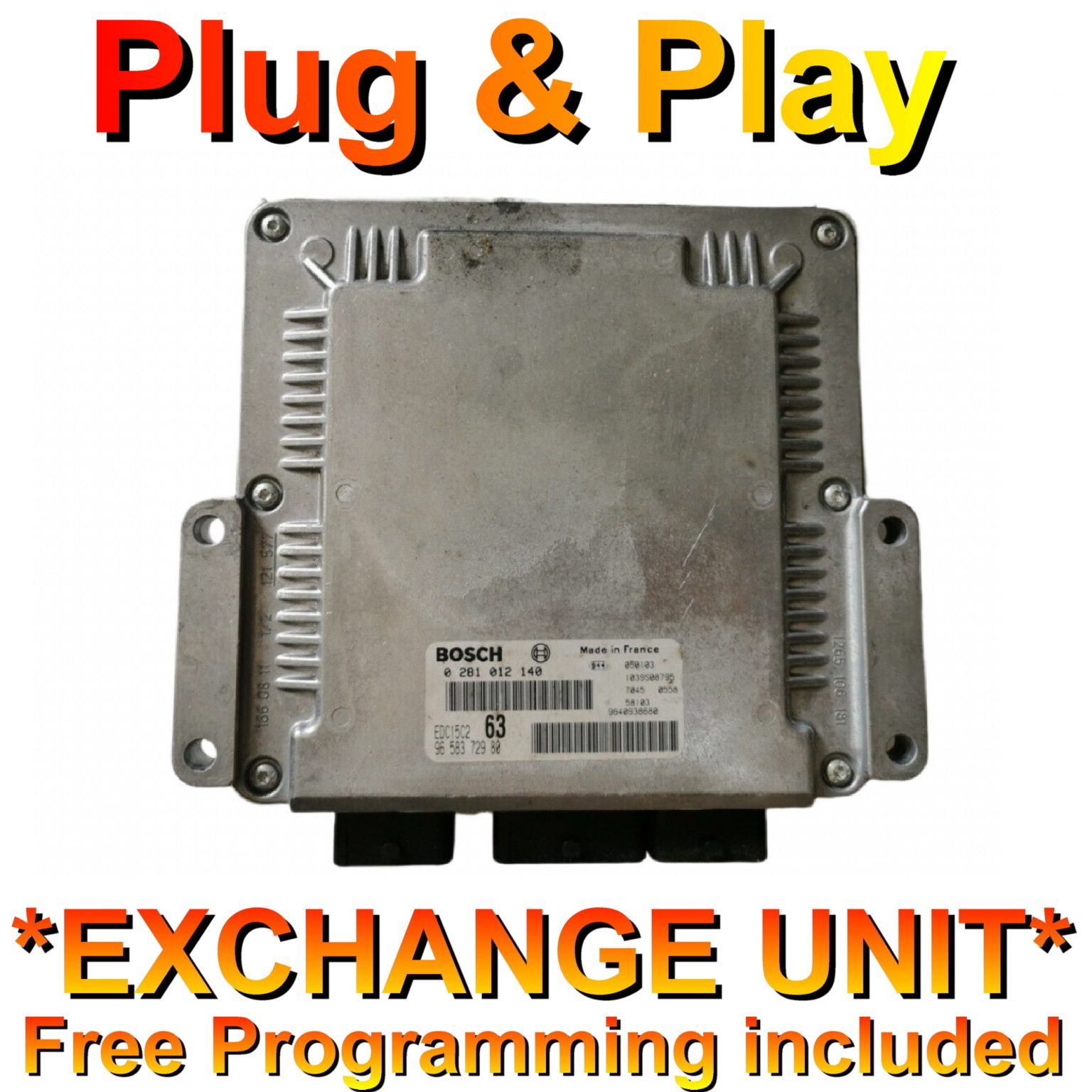 Citroen Peugeot ECU Bosch 0281012140 | 9658372980 / 63 | EDC15C2 | Plug ...