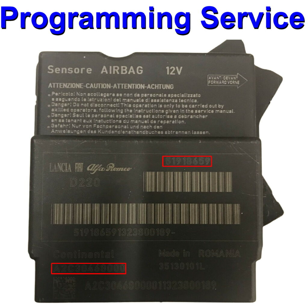 Fiat 500 Airbag ECU Siemens / Continental A2C30468000 | 51918659 ...