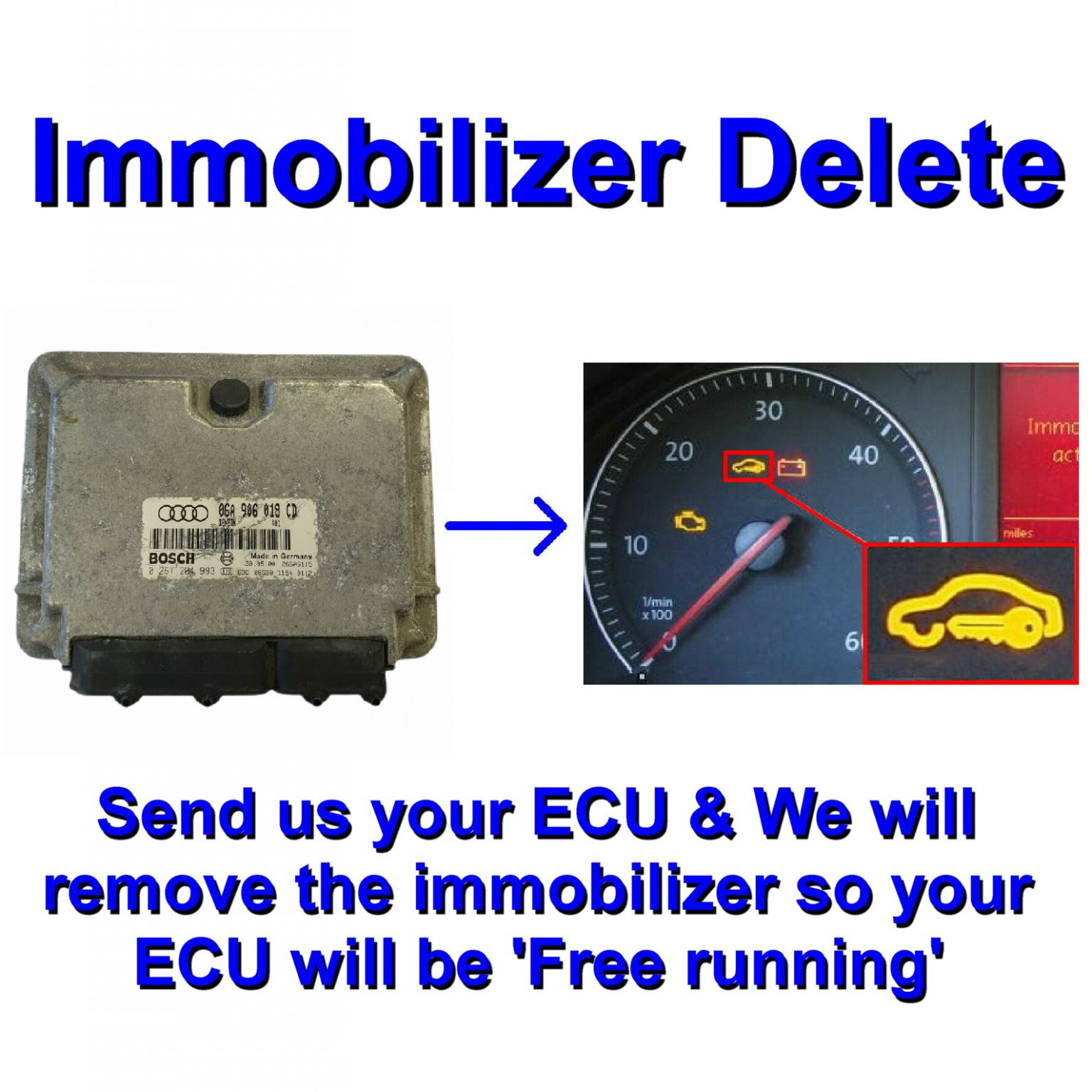 Audi Seat Skoda Volkswagen VW ECU Bosch M3.8.3 | M3.8.4 | M3.8.5 | M5.9.2 | Programming Service ...