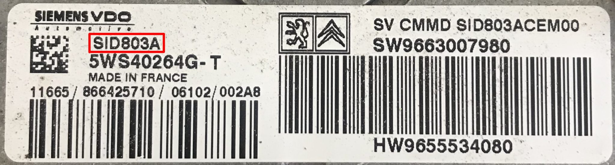 Citroen Peugeot ECU Siemens SID803 | SID803A | - Programming Service ...