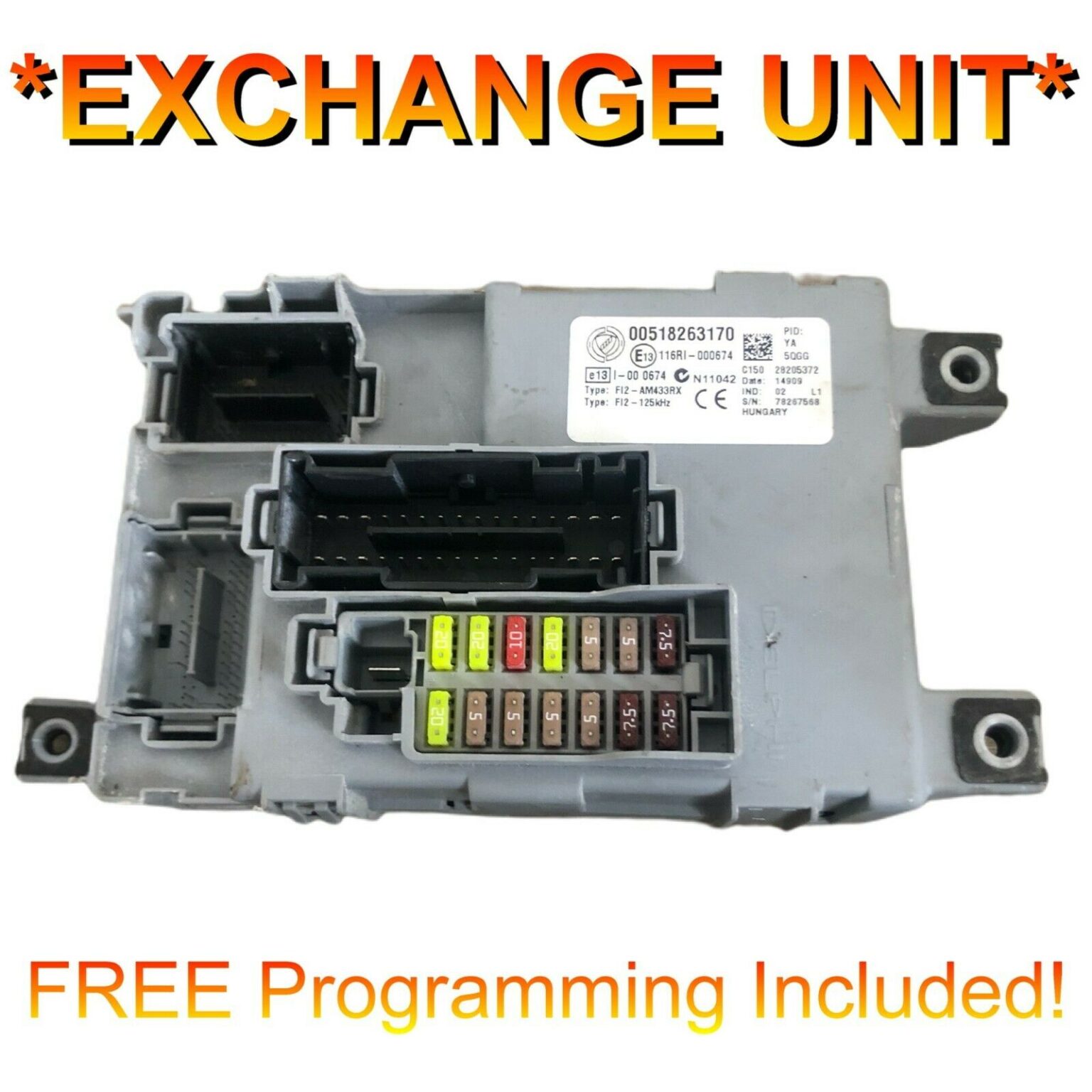 Fiat Body Control Module Delphi 00518263170 | Plug+Play Exchange unit ...