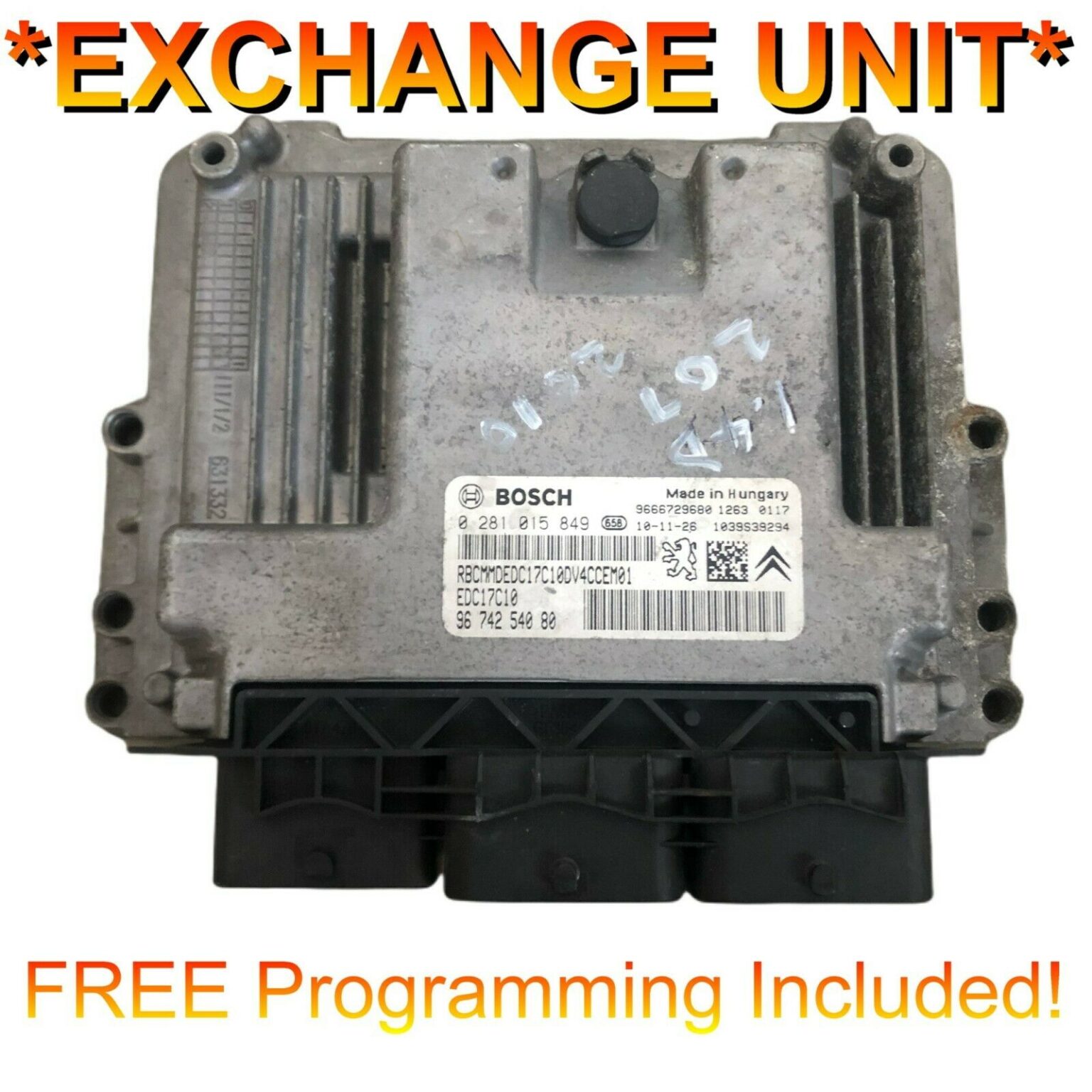 Peugeot Citroen ECU Bosch 0281015849 | 9674254080 | EDC17C10 | *Plug ...