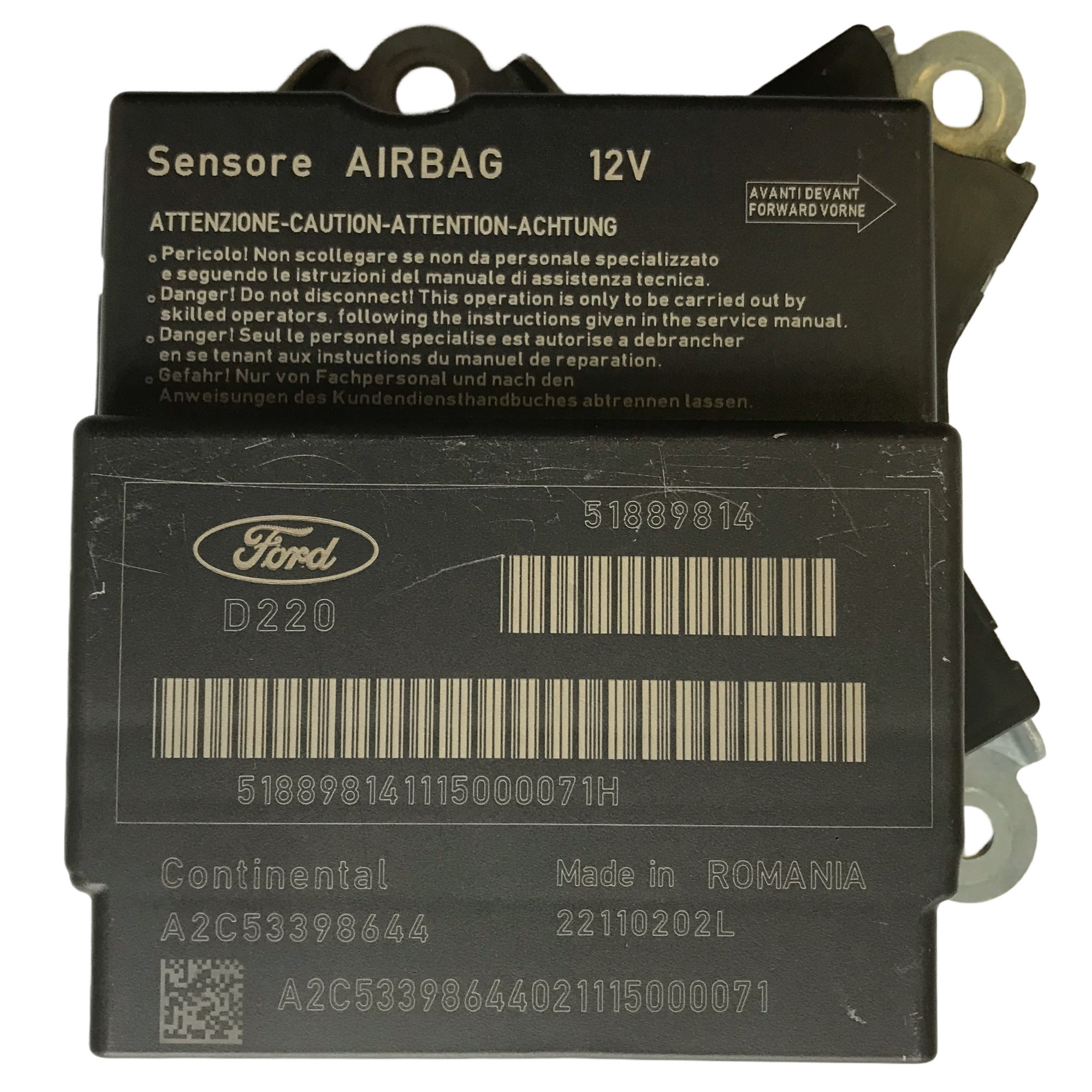 Ford Ka Airbag ECU Continental A2C53398644 | 51889814 – Programming ...