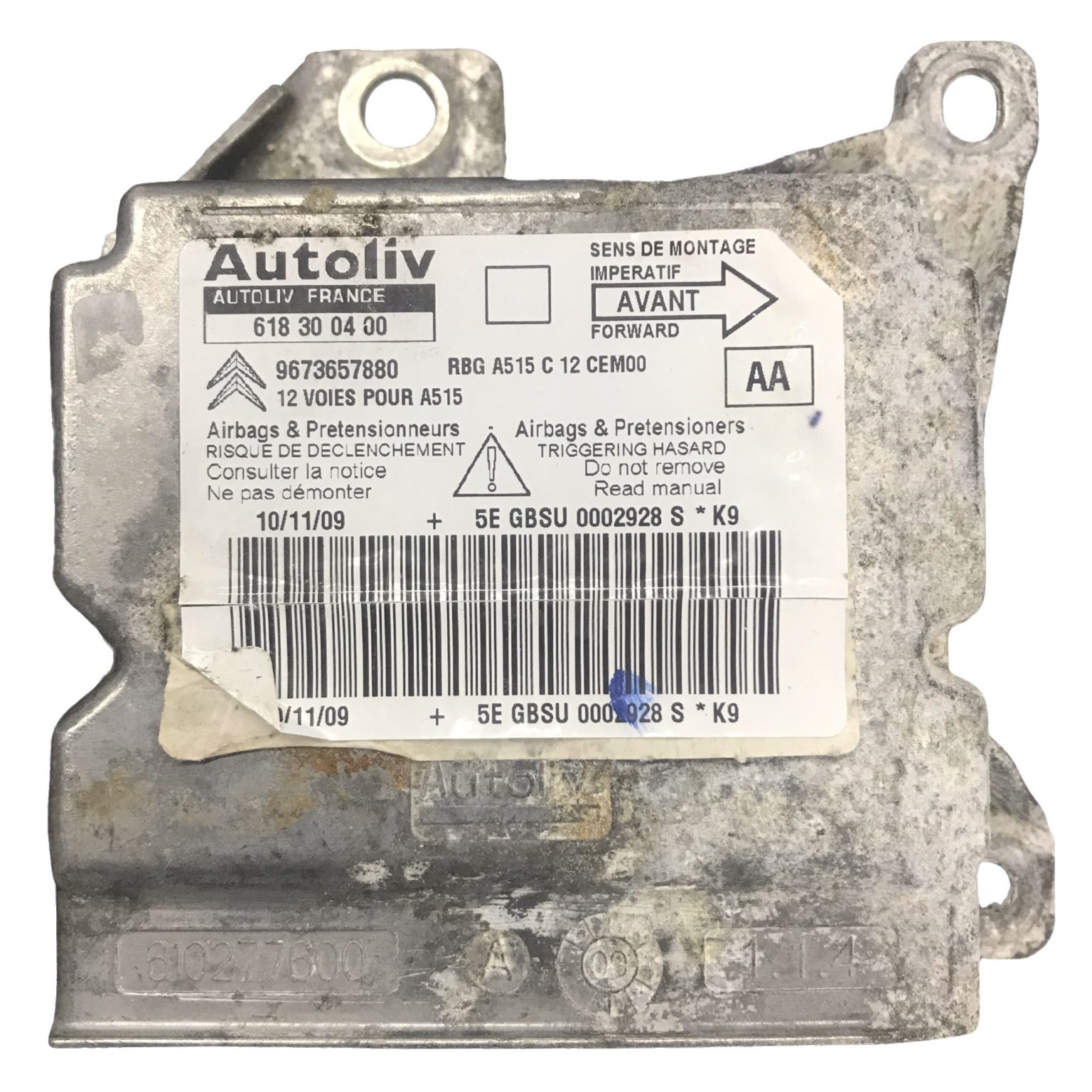 Fiat Ducato | Peugeot Boxer | Citroen Relay Airbag ECU 01393755080 ...