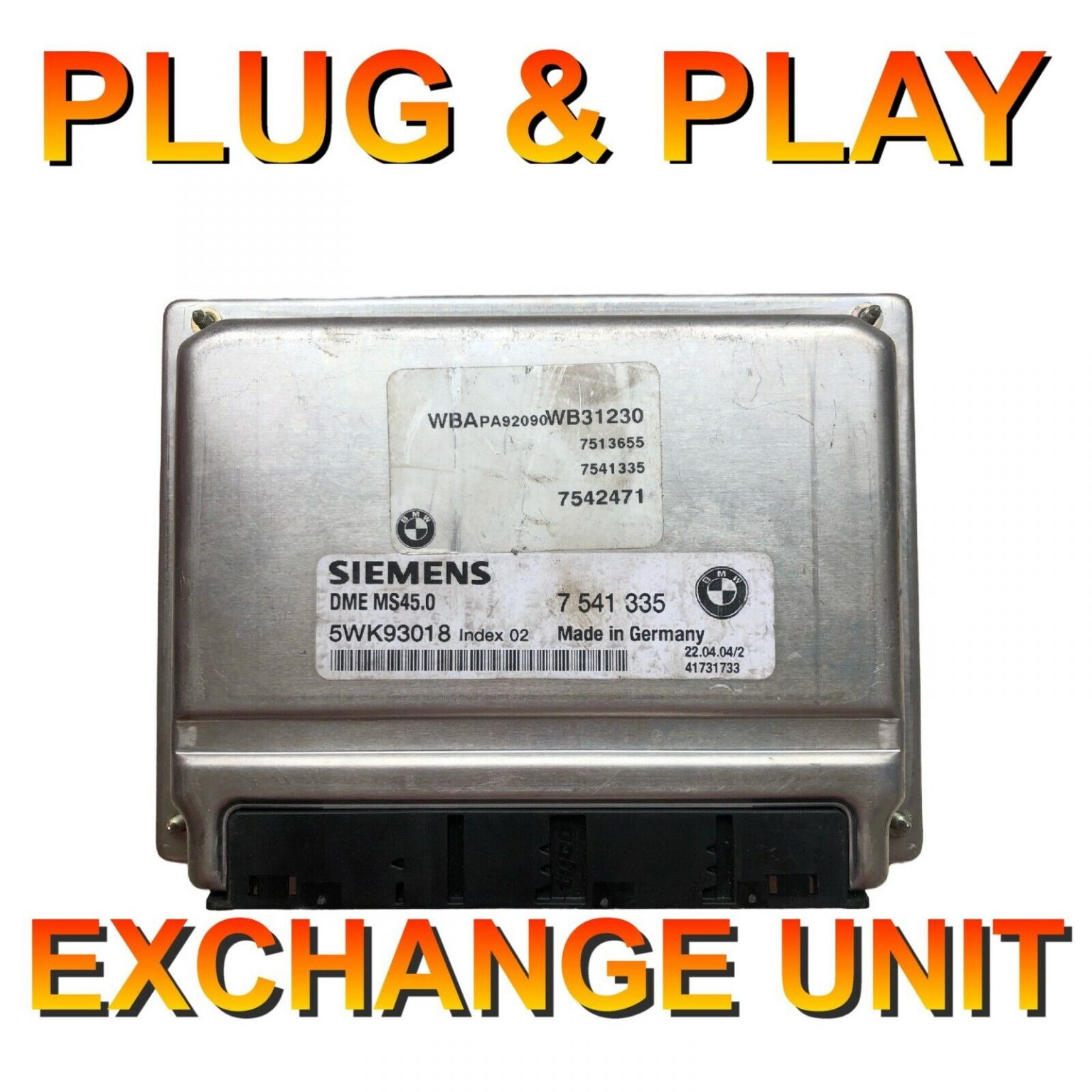 BMW ECU 5WK93018 | 7541335 | DME MS45.0 | Plug+Play Exchange unit Buy Now