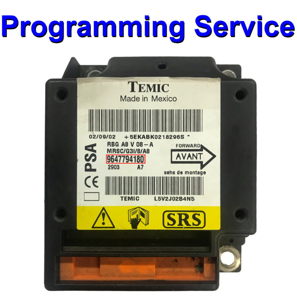 Citroen C3 Airbag ECU Temic 9647794180 | 9647794280 Programming / Reset ...