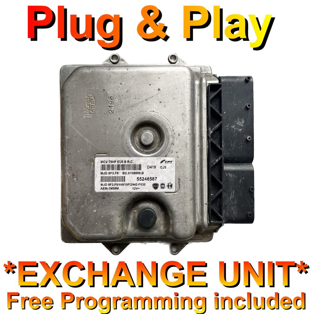 FIAT ECU MJD8F3.F6 | 55246587 | HW10P | Plug+Play Exchange unit Buy Now