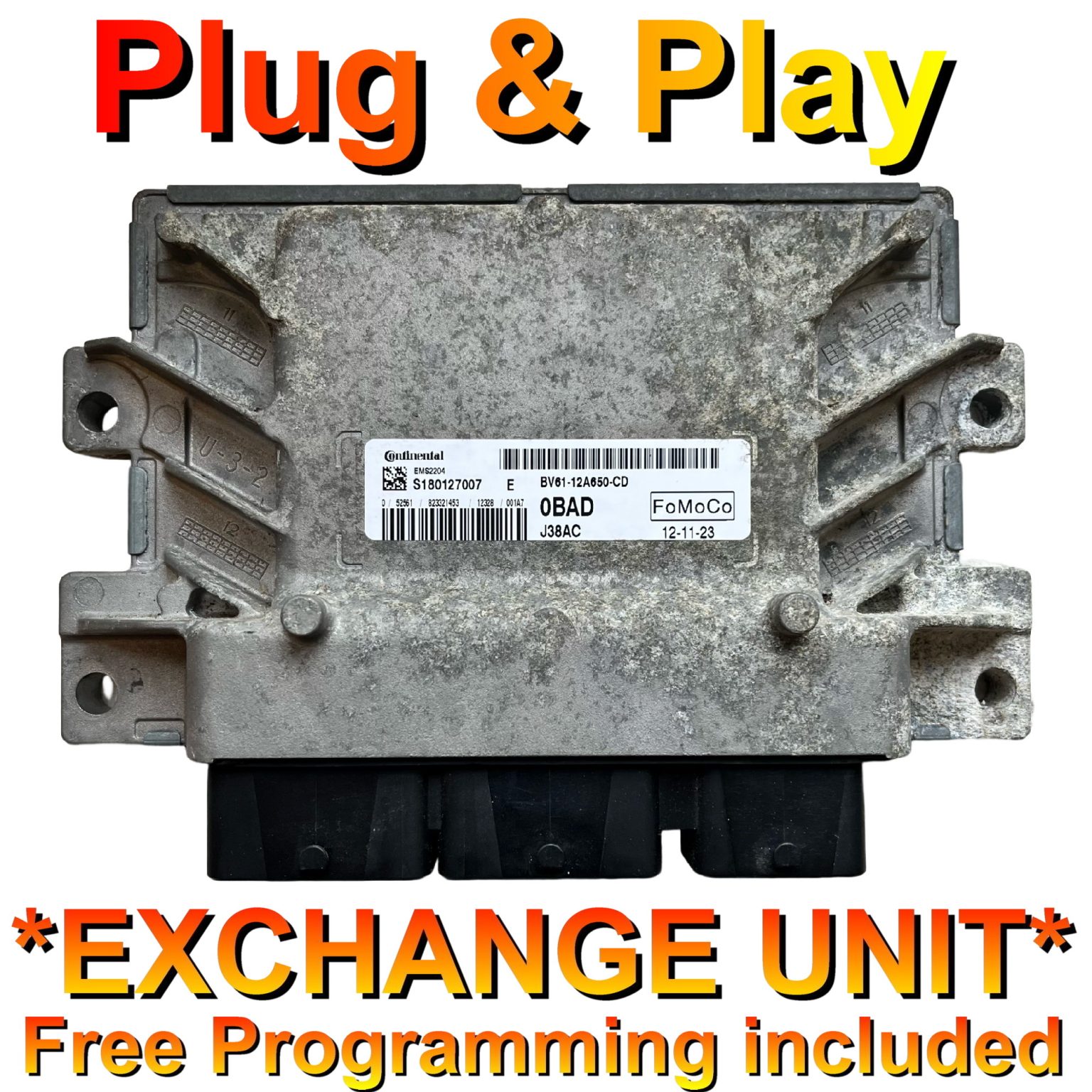 Ford Focus ECU S180127007 | 0BAD | BV61-12A650-CD | EMS2204 | Plug+Play ...