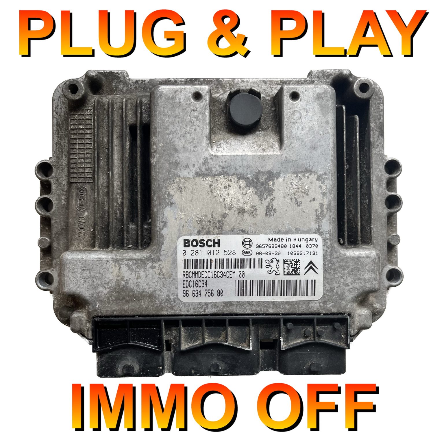 Citroen Peugeot ECU Bosch 0281012528 | 9663475680 | EDC16C34 | Plug ...