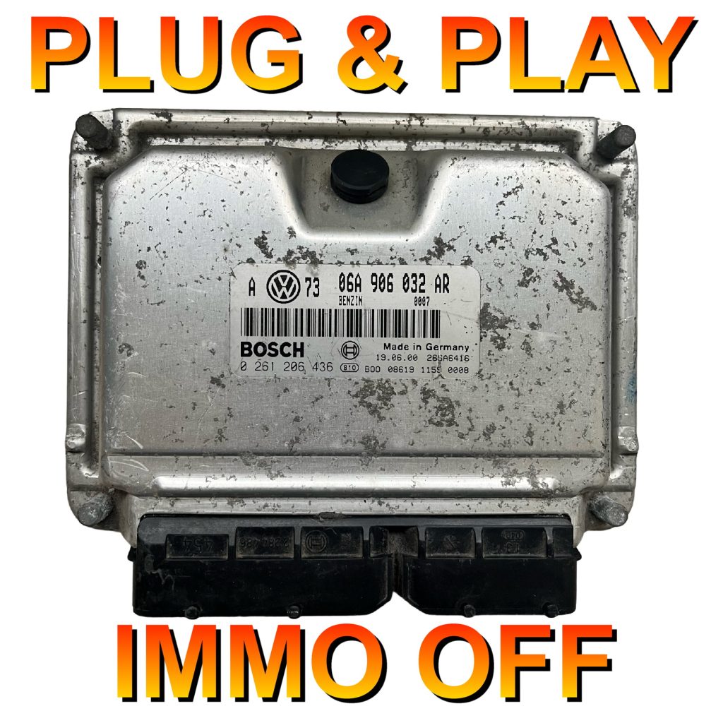 VW Golf ECU Bosch 0261206436 | 06A906032AR | ME7.5 | Plug+Play Immo off ...