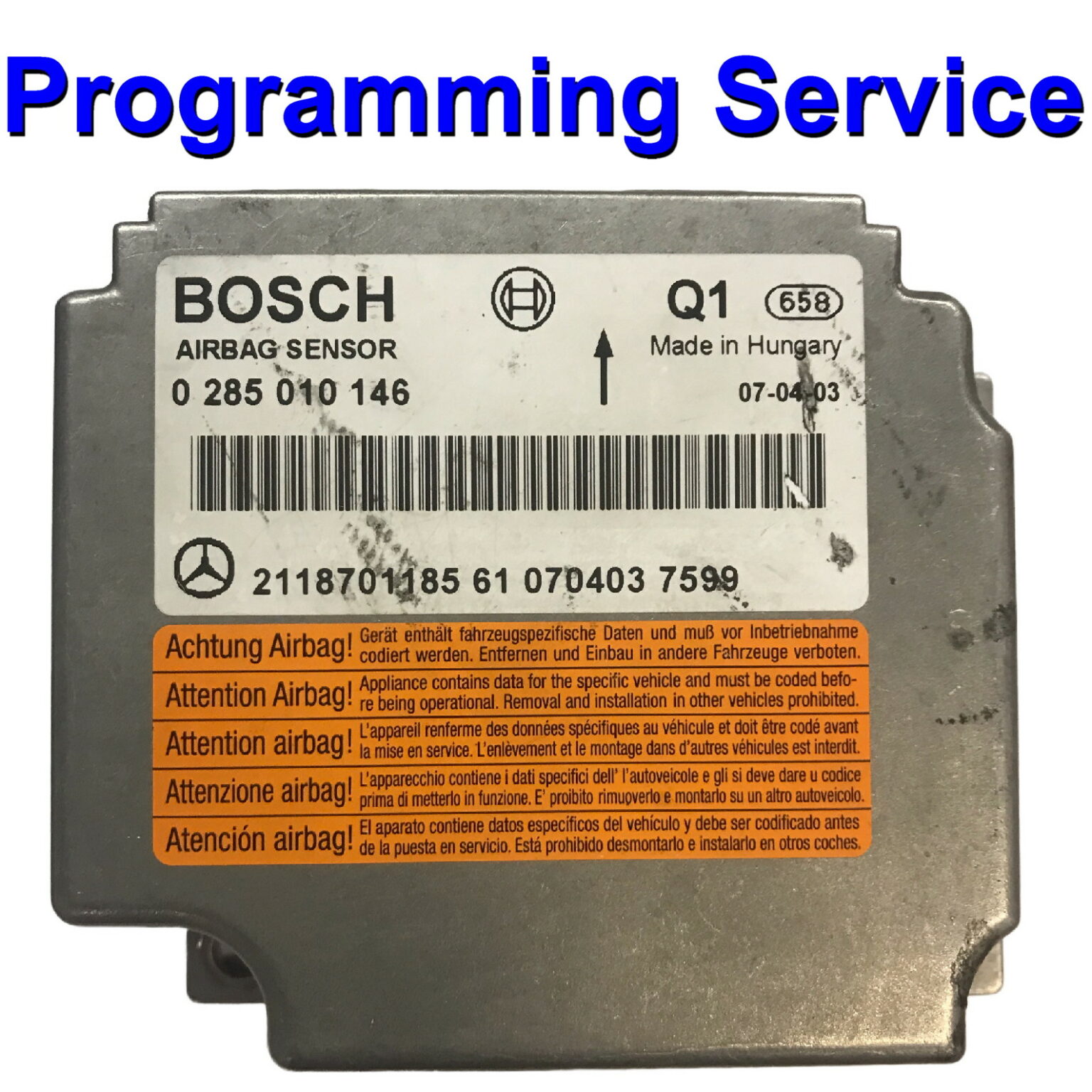 Mercedes Airbag ECU 0285010146 | Bosch - Programming / Reset / Repair ...