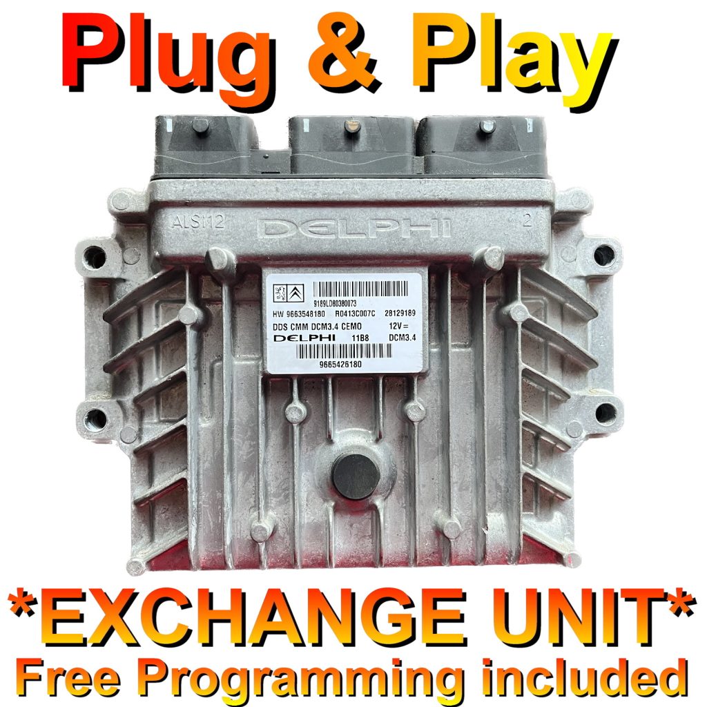Peugeot Citroen ECU Delphi HW9663548180 | 9665426180 | DCM3.4 | Plug ...