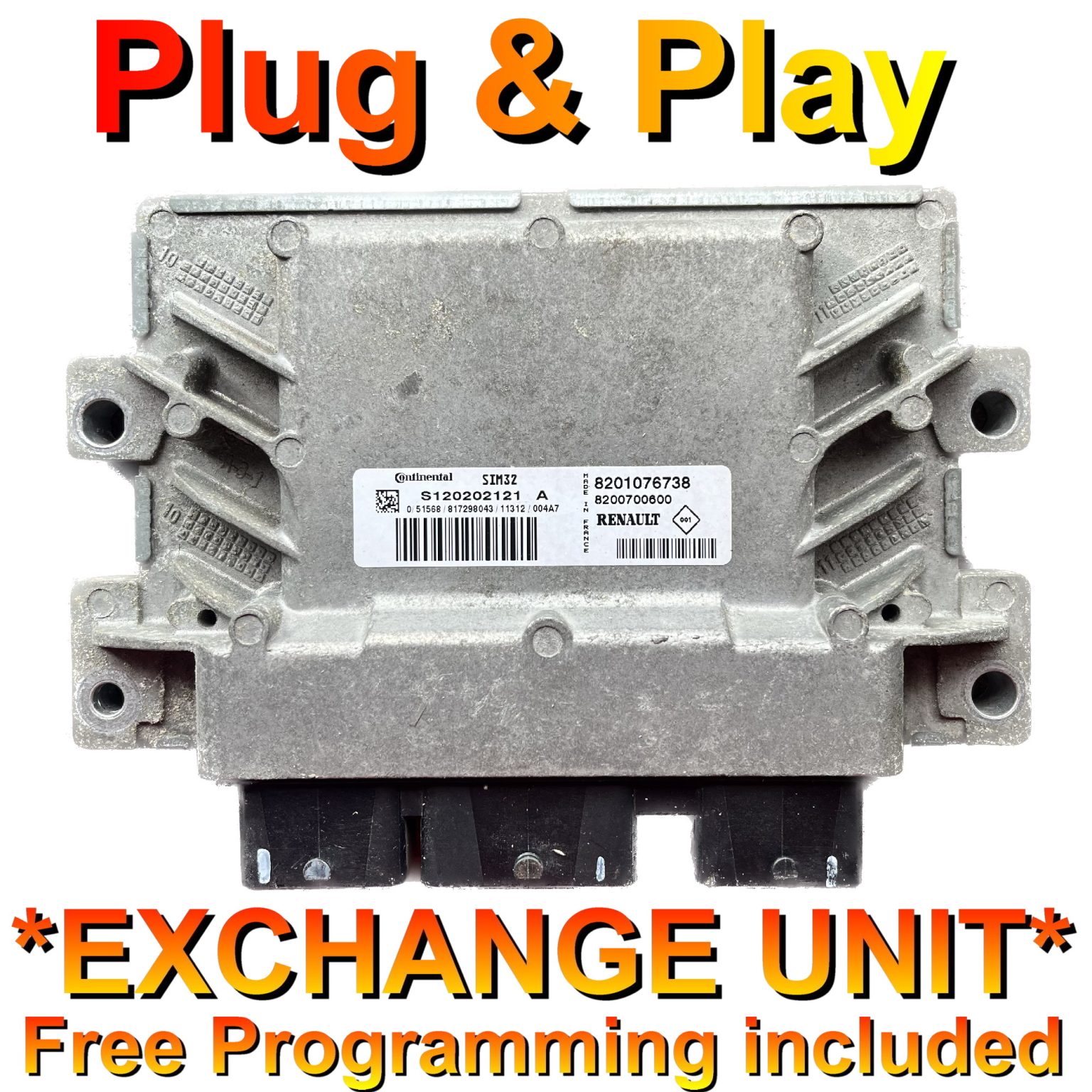 Renault ECU Continental | S120202121 | 8201076738 | SIM32 | Plug+Play ...