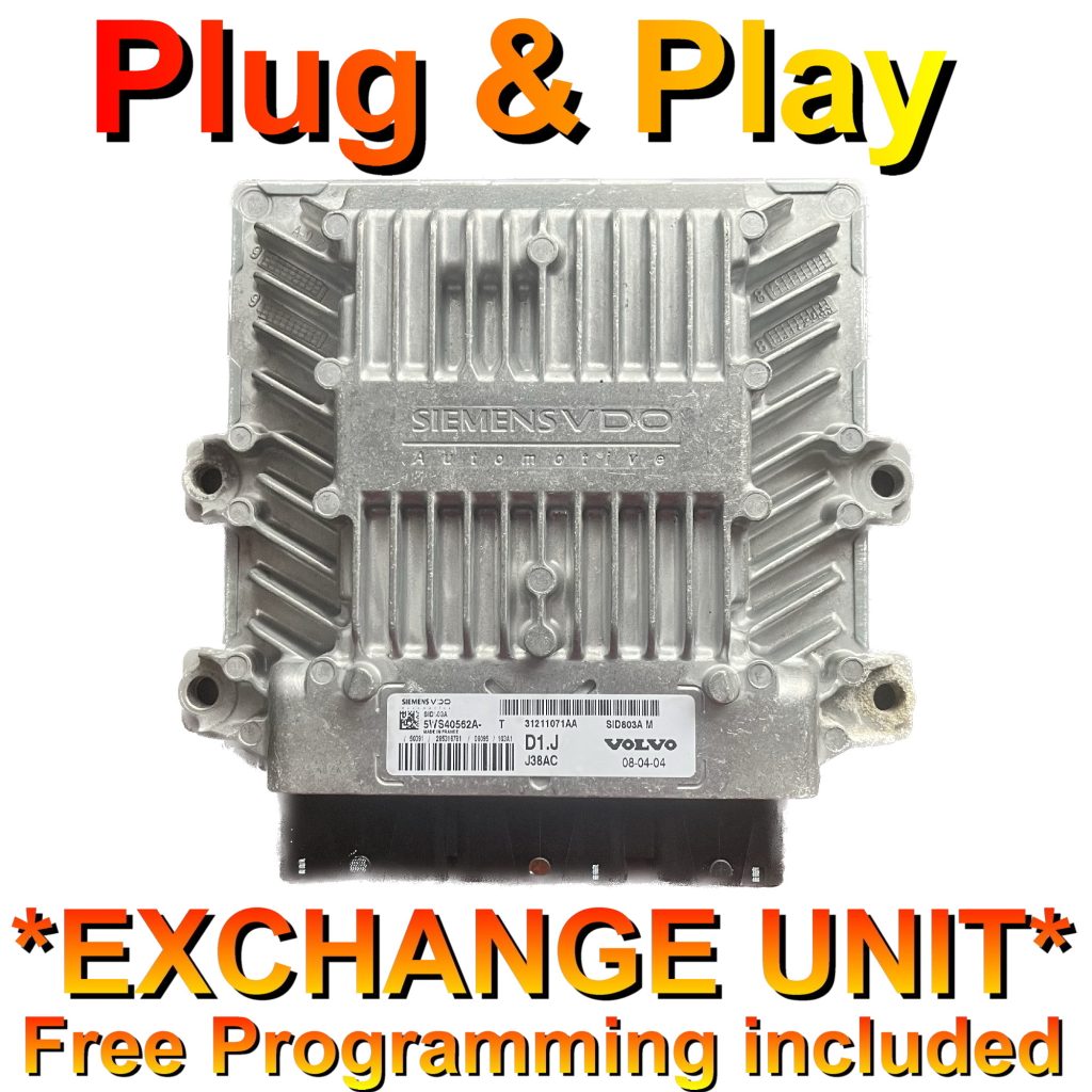 Volvo Siemens ECU 31211071AA | 5WS40562A-T | D1.J | SID803A | Plug+Play ...