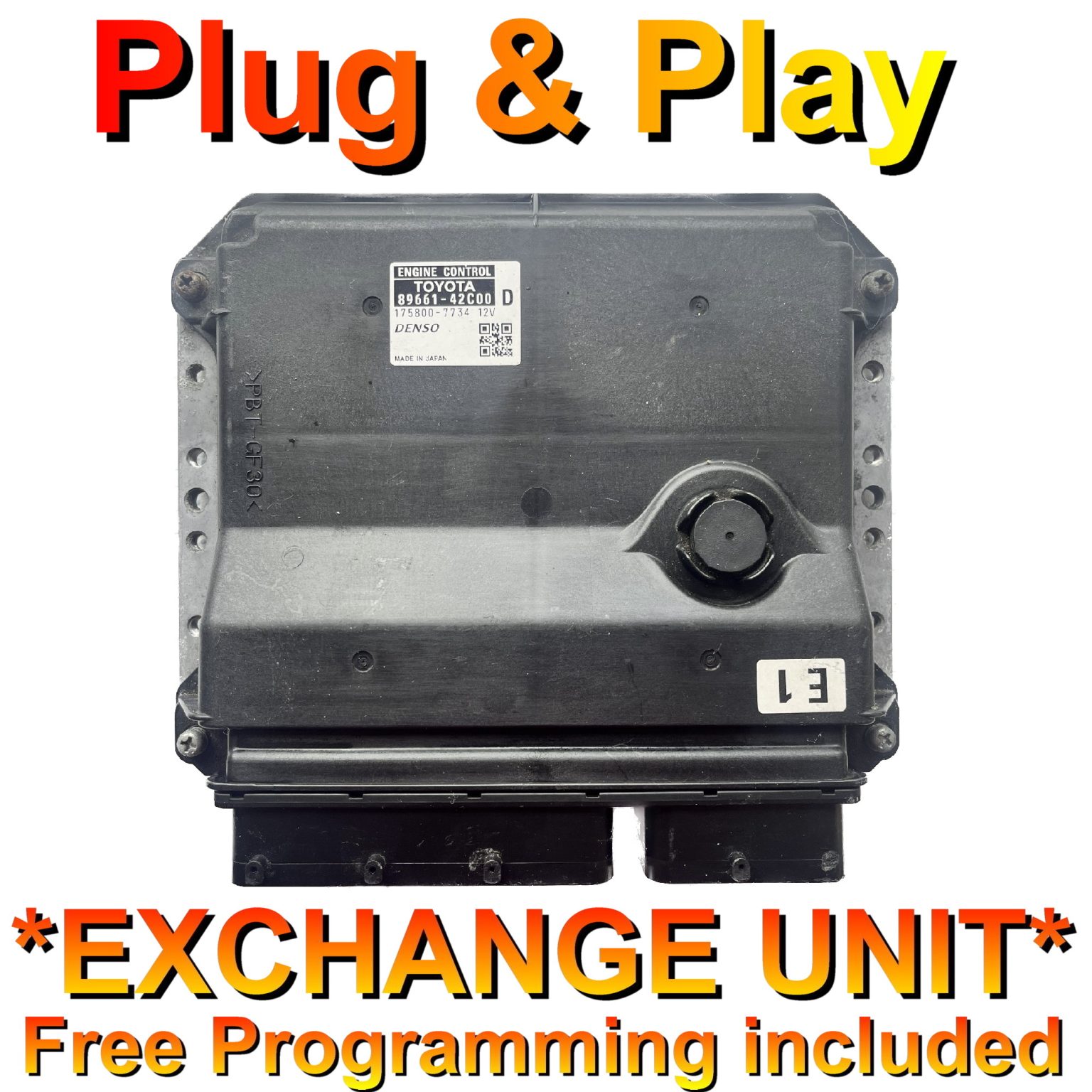 Toyota ECU Denso 89661-42C00 | 175800-7734 | D Plug+Play Exchange unit ...