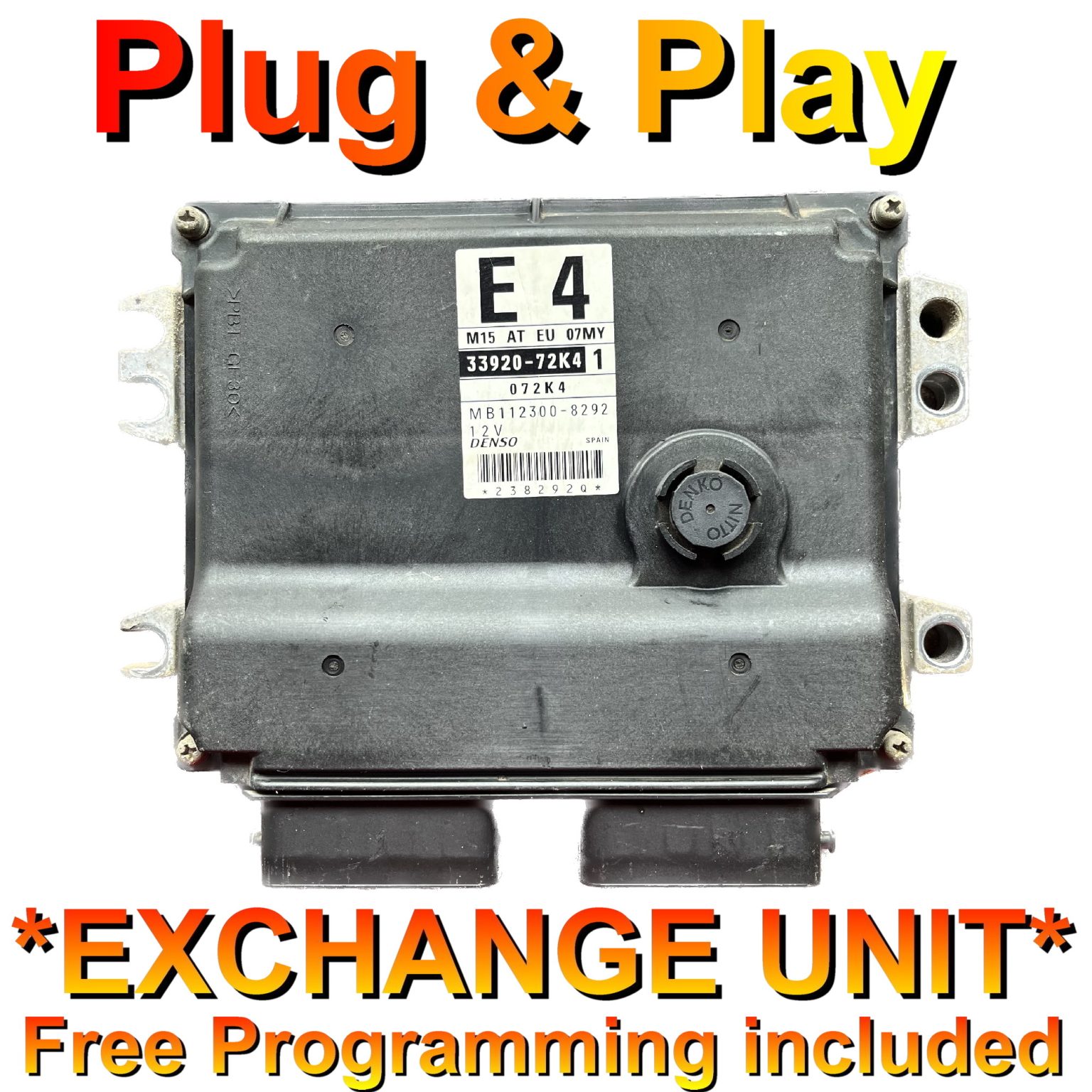 Suzuki Swift 1.5 ECU Denso 33920-72K4 | E4 | MB112300-8292 | Plug+Play Exchange unit - Free ...