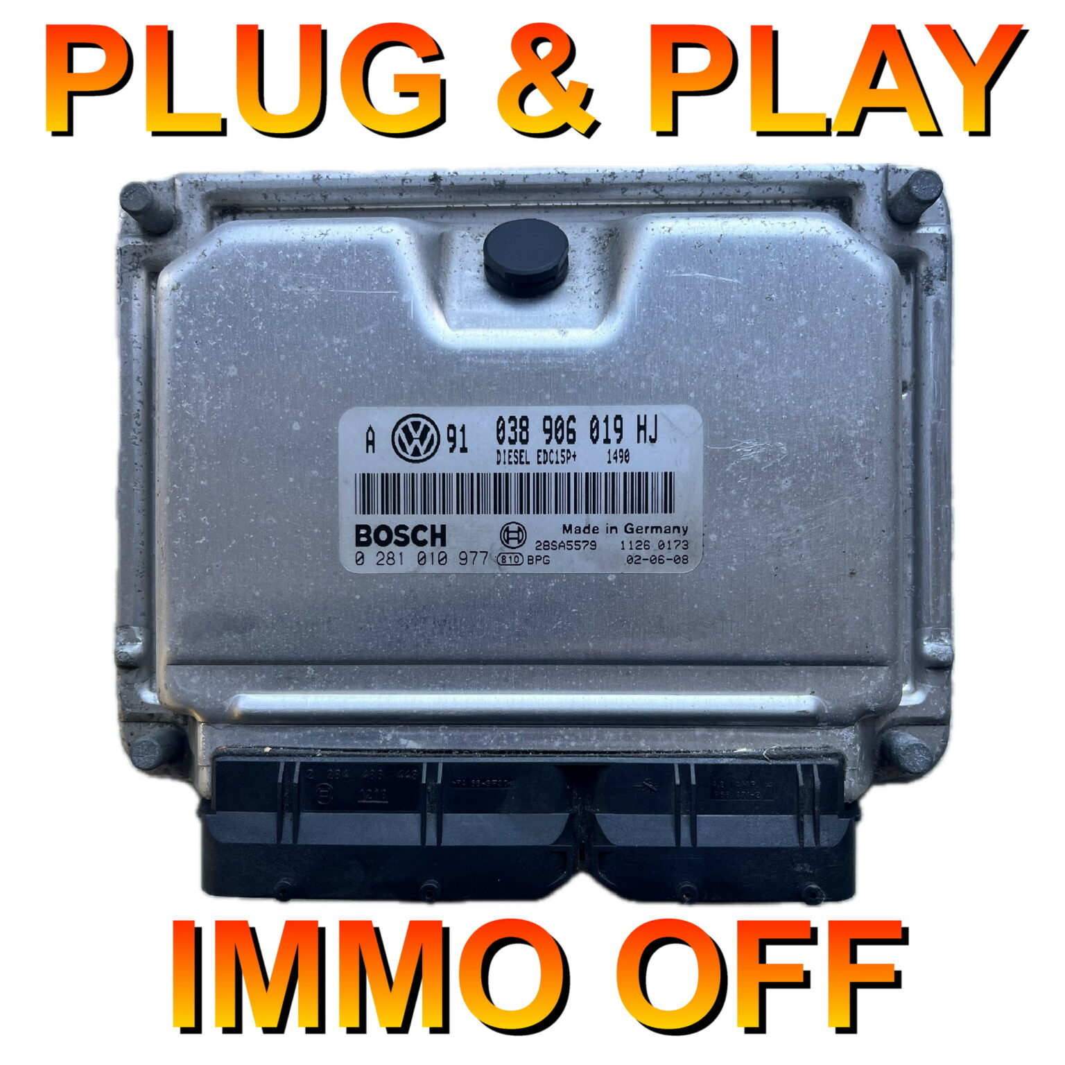 VW Audi Seat Skoda ECU Bosch 0281010977 | 038906019HJ | EDC15P+ | Plug ...