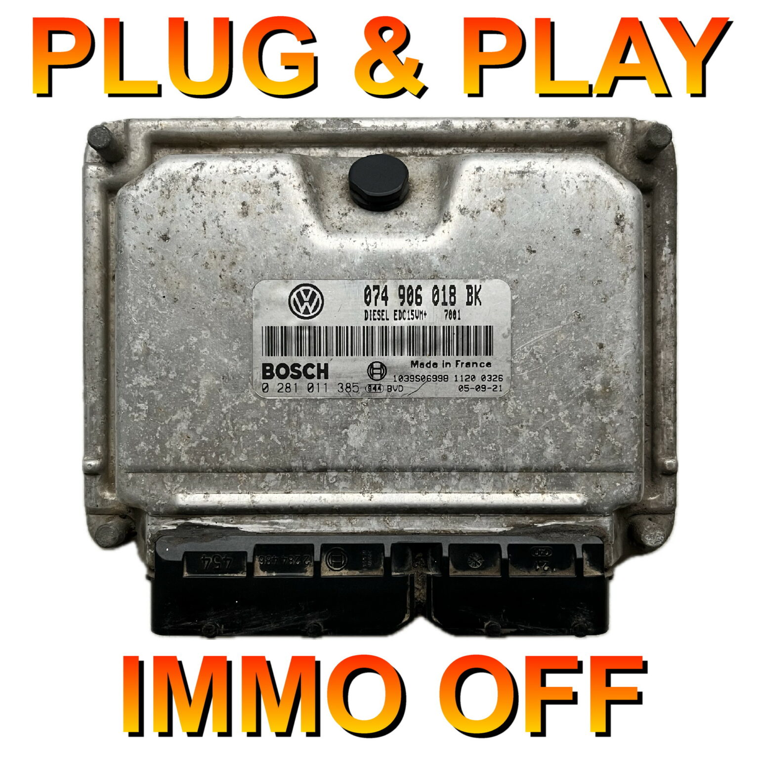 VW Audi Seat Skoda ECU Bosch 0281011385 | 074906018BK | EDC15VM+ | Plug ...