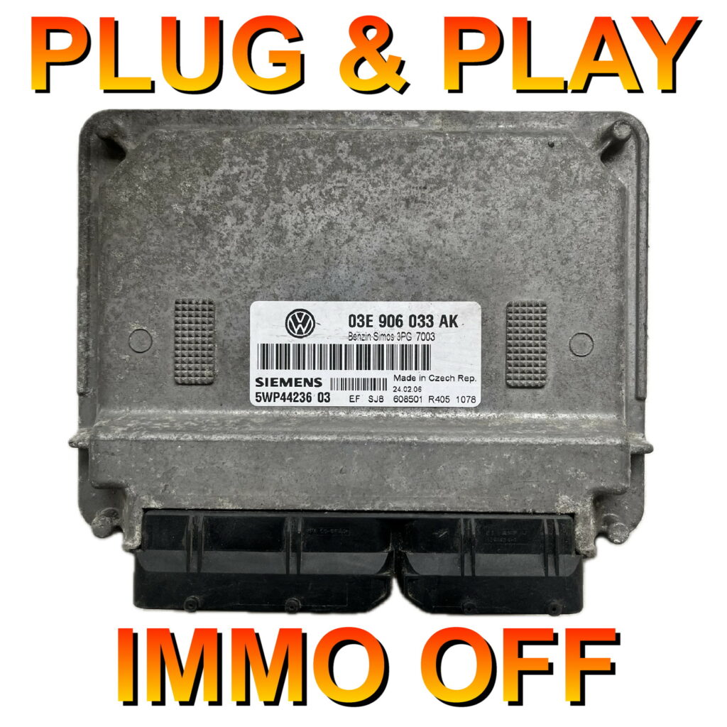 VW Polo ECU 03E906033AK | 5WP44236 | Simos3PG | Plug+Play Immo off ...