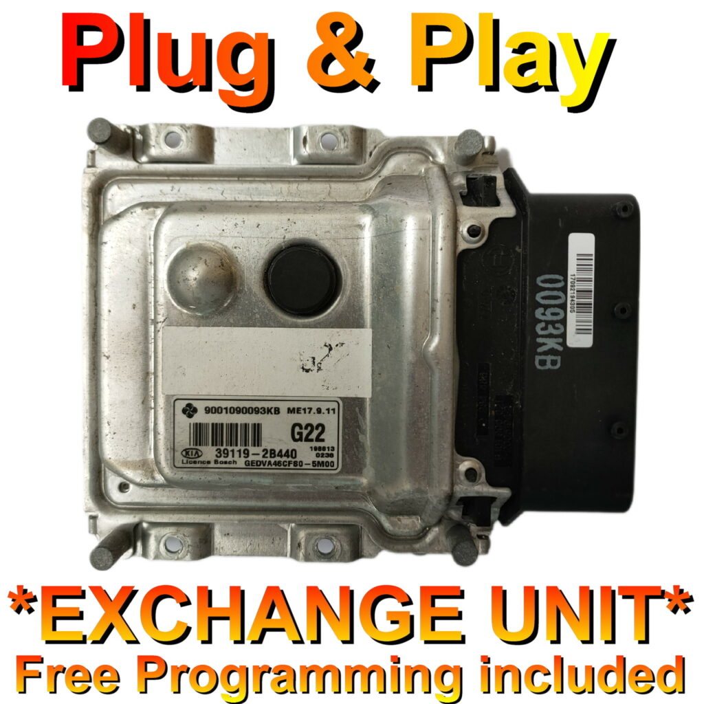 Kia ECU 9001090093KB | 39119-2B440 | ME17.9.11 | Plug+Play Exchange ...