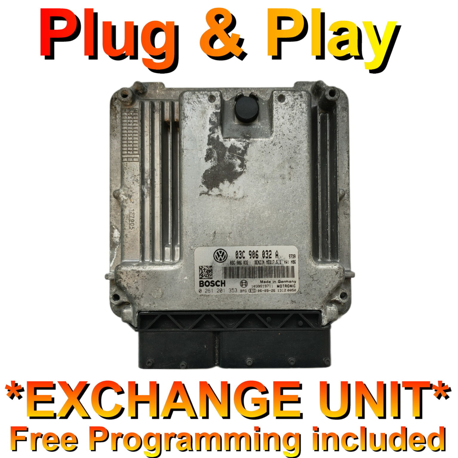VW Golf ECU 0261201353 | 03C906032A | MED17.5.1 | Plug+Play Exchange ...