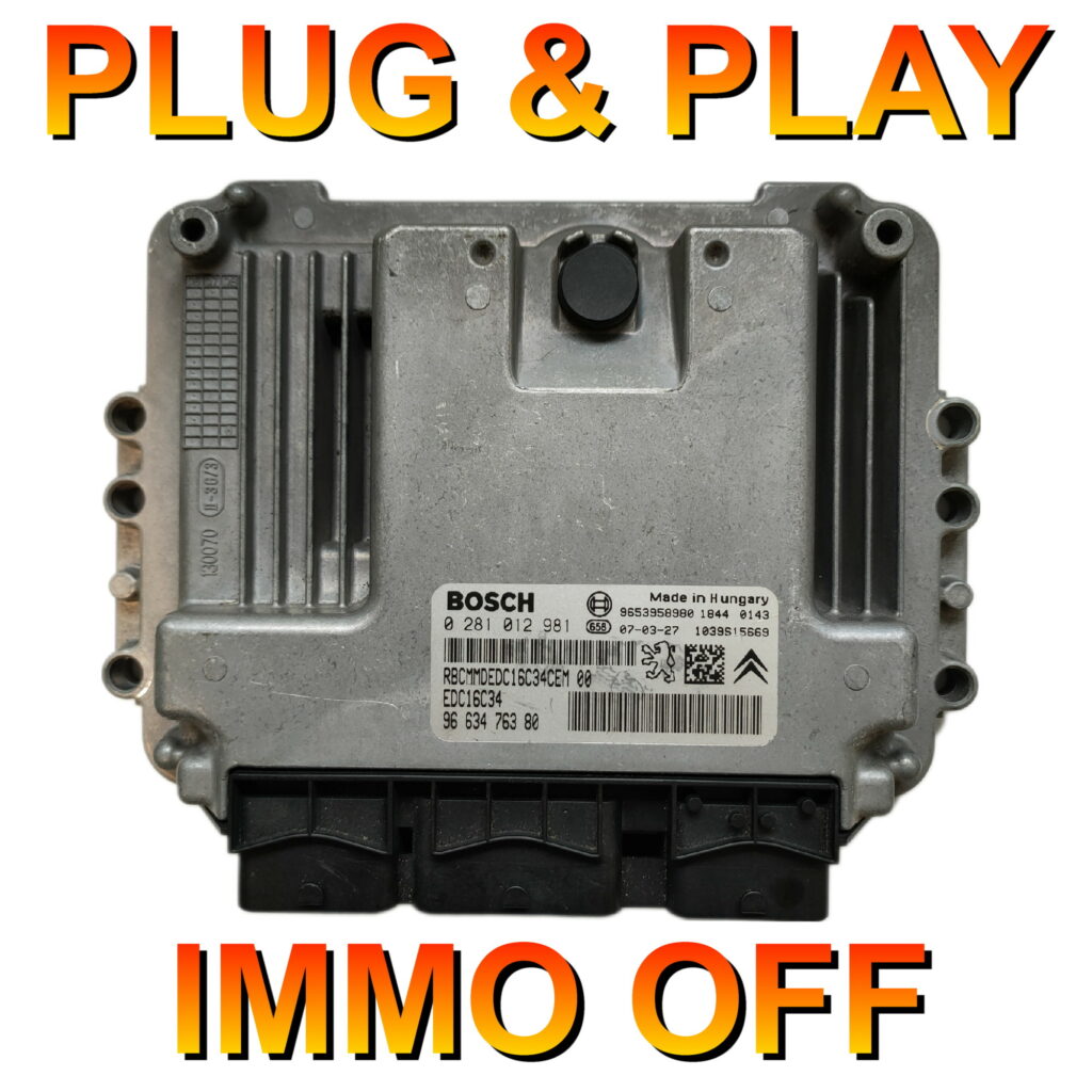 Peugeot / Citroen ECU 0281012981 | 9663476380 | EDC16C34 | Plug+Play IMMO OFF - FREE RUNNING Buy Now