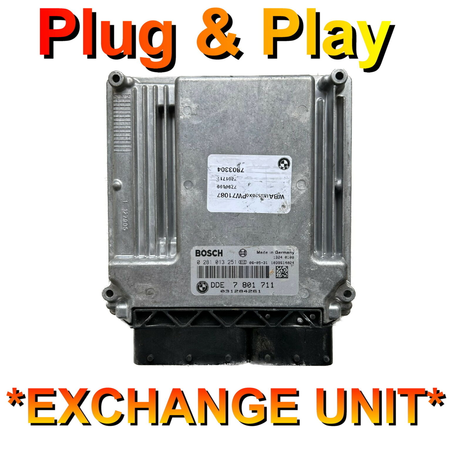BMW 5 Series ECU Bosch 0281013251 | DDE7801711 | EDC16C35 | Plug+Play ...