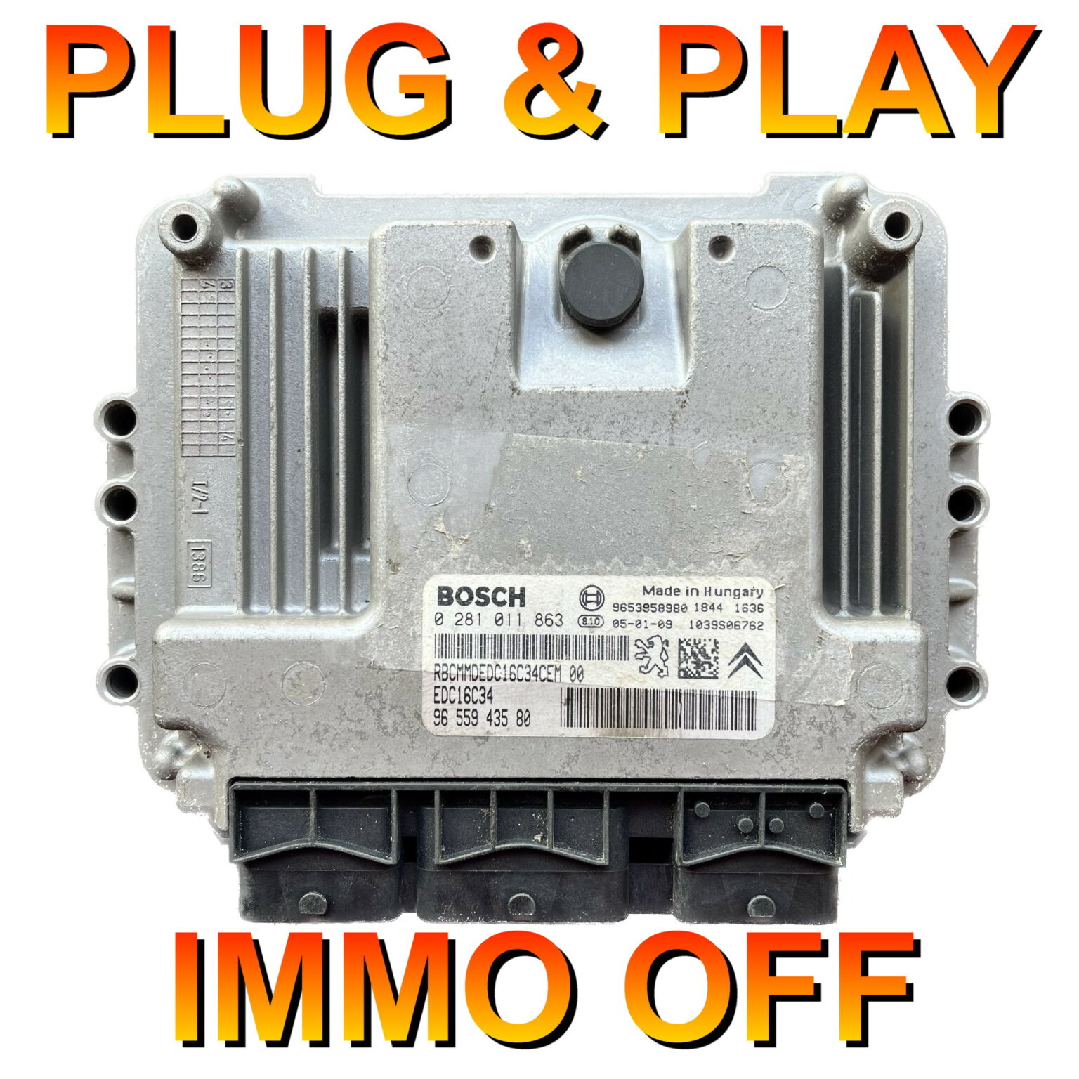 Citroen / Peugeot Diesel ECU Bosch 0281011863 | 9655943580 | Plug+Play Immo Off Buy Now