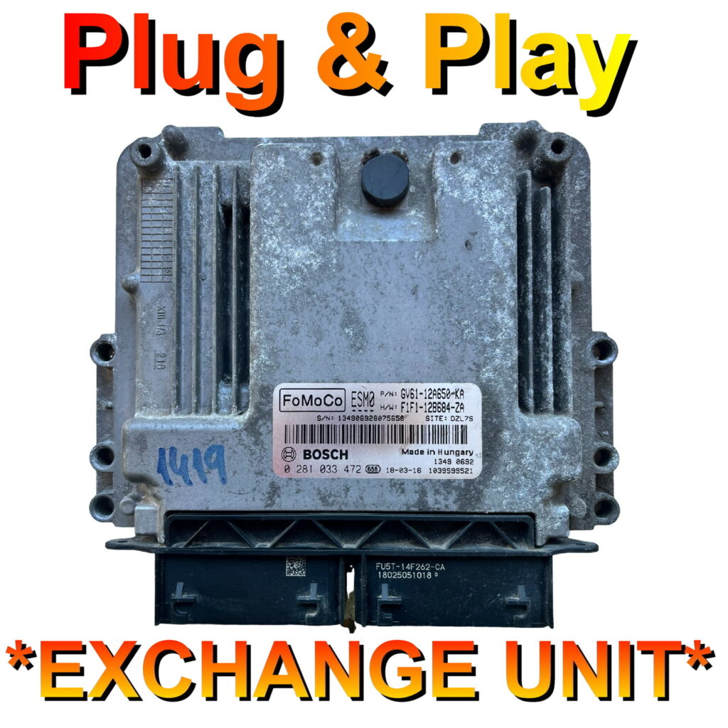 Ford Transit ECU Bosch EDC17C70 | 0281033472 | GV61-12A650-KA | Plug+Play Exchange unit Buy Now