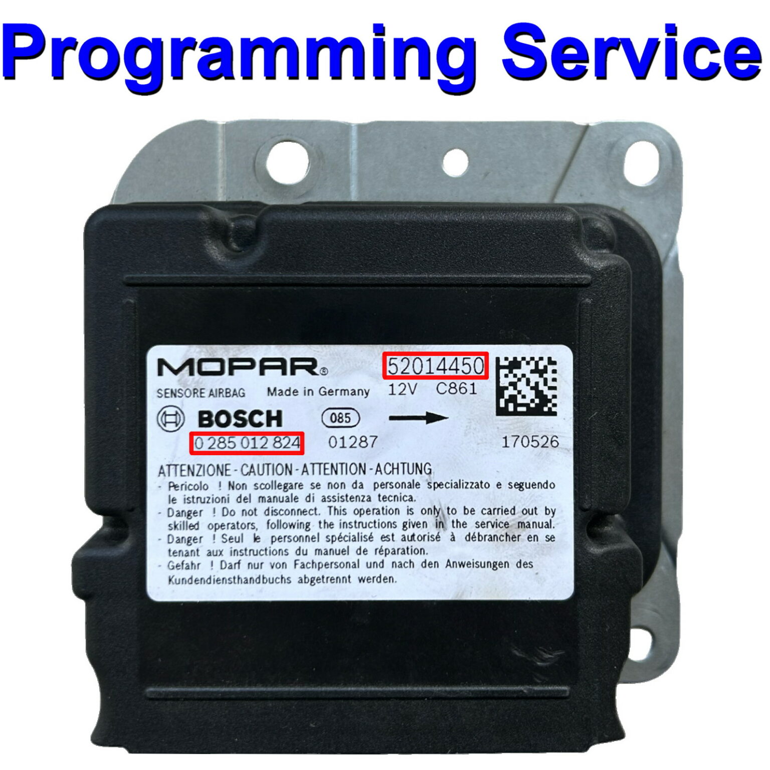 Vauxhall Combo Airbag ECU Bosch 0285012824 | 52014450 - Programming ...