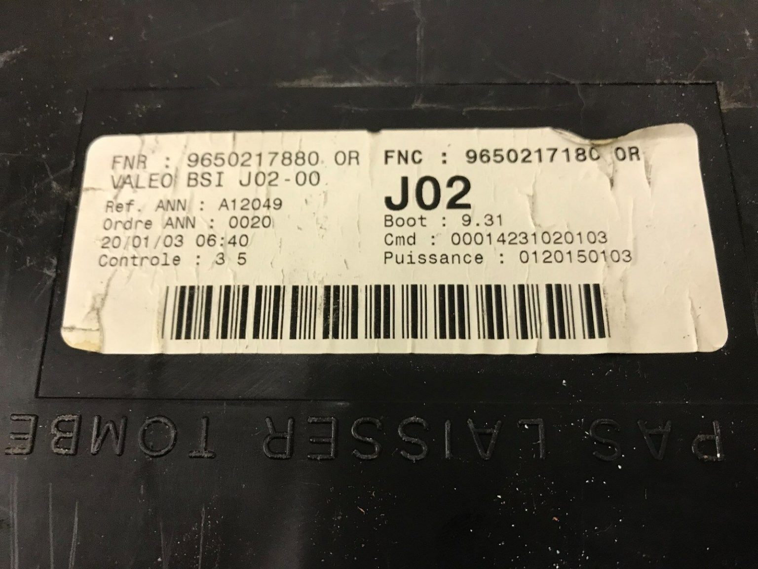 Citroen Peugeot BSI Valeo 9650217880 | 9650217180 | BSI-J02 ...