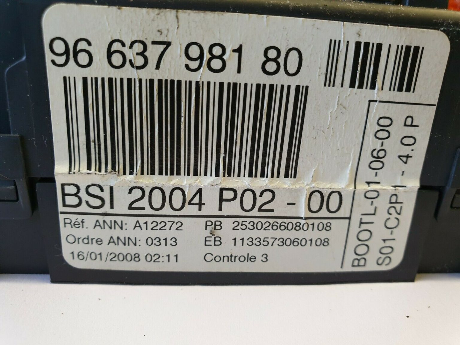 Citroen Peugeot BSI Johnson Controls 9663798180 | BSI2004-P02 | PLUG ...
