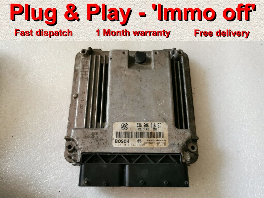 VW Golf MK5 2.0 TDI BKD ECU Bosch 0281011843 | 03G906016ET | EDC16U1 ...